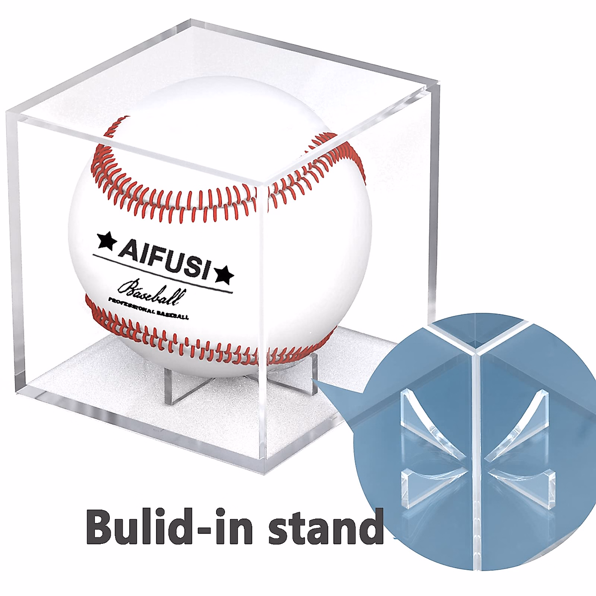 Baseball Display Case, UV Protected Acrylic Cube Baseball Holder Square Clear Box Memorabilia Display & Storage Sports Official Baseball Display Case - Autograph Display - Fits Official Size Ball