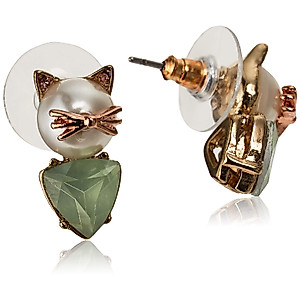 Betsey Johnson Cat Stud Earrings