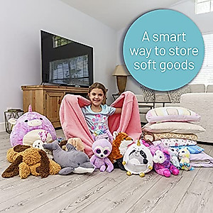 EMMandSOPHIE Kids Bean Bag Chairs- Bean Bag Chair Kids- Toddler Bean Bag Chair- Beanbag Chairs for Kids and Teens-Stuffed Animal Holder- Bean Bag Cover-Stuffed Animal Bean Bag Storage