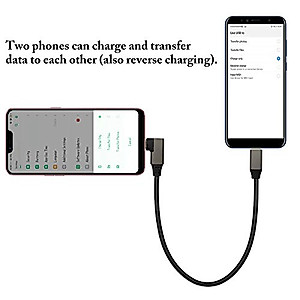 AAOTOKK 90 Degree USB 3.1 Type c to Type C Cable 60W&3A Right & Left Angled 3.1 USB Type C Male Extension Cable Supports Charging,Data,Audio,Video Cable for Laptop&Tablet&Mobile Phone.(0.3M/1Ft)