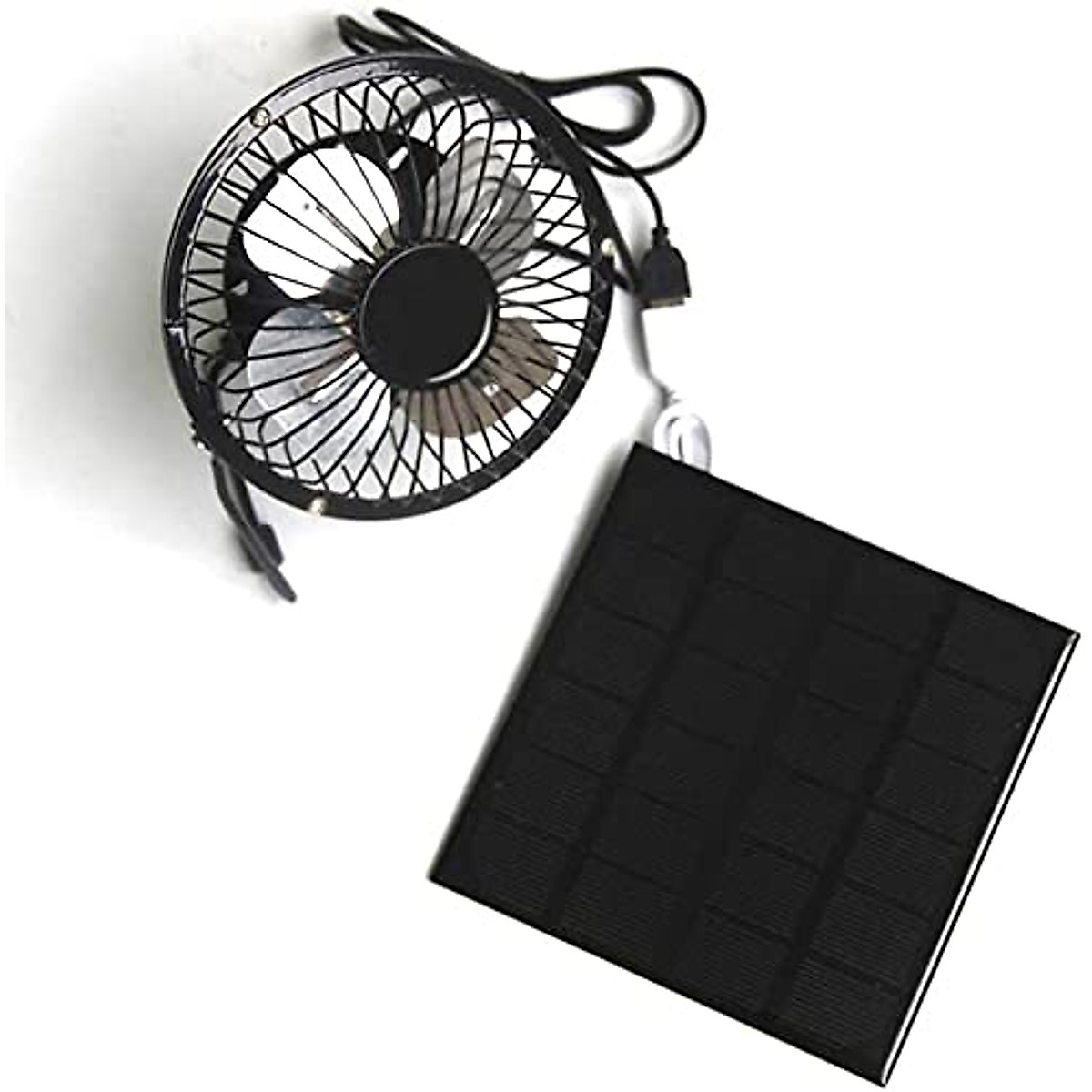 Solar Panel Fan, 5W USB Powered Mini Portable Outdoor Cooling Fan Free Energy for Home Chicken House RV Car Gazebo Ventilation System