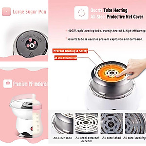 CR Party Cotton Candy Maker, Homemade Portable White Cotton Candy Machine for Kids Birthday Party Christmas Gift, White-S1