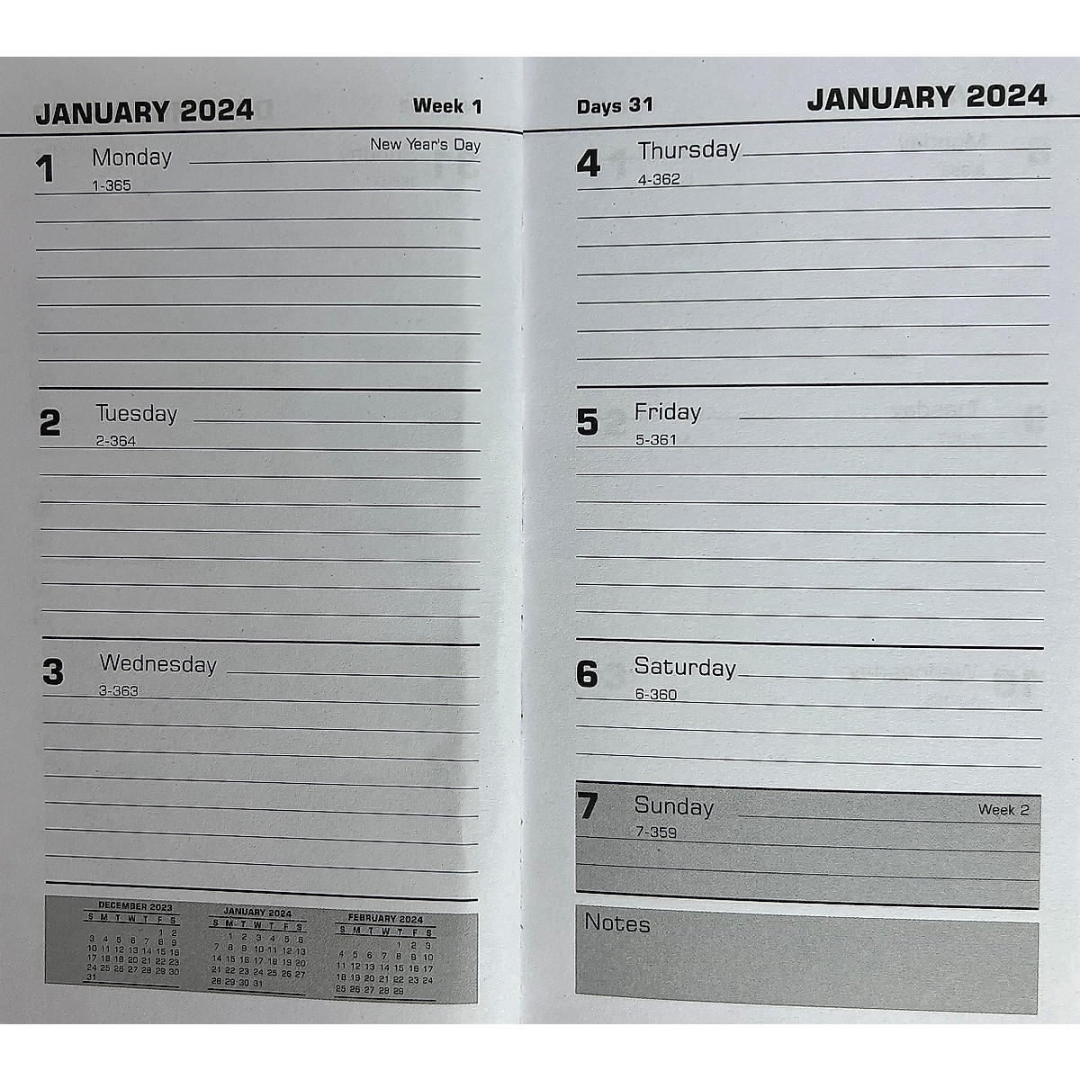 2024 WEEKLY Business Pocket Planner Agenda Calendar Appointment Diary Book 4x6 3x6 (Burgundy)