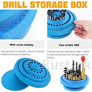 Rustark 26Pcs Woodworking Drill Bit Tool Set with High Speed Steel Three Pointed Countersink Drill Bits Wood Plug Cutter Automatic Center Hole Punch for Woodworking Drilling Countersinking