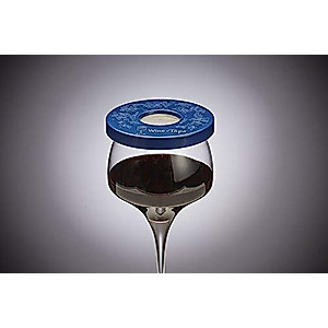 Wine Tapa Drinking Glass Covers - Use as Cover for Coffee Mugs, Soda Cans and Drinking Glasses, Set of 2 No Spill Drink Covers (Merlot/Navy)