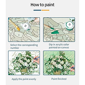 RUOPOTY Paint by Number for Adults Number Canvas Painting DIY Oil Painting Gift Kit Home Wall Living Room Bedroom Decoration (Orange Beach) 99921