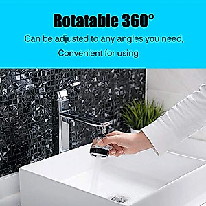 Kaxich 360°Swivel Faucet Tap Aerator, Adjustable 3 Mode Water-saving Faucet Splash-proof Filter Tap Booster for Bathroom Kitchen