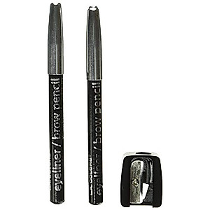 L.A. COLORS Eyeliner/Brow Pencils w/Sharpener, Black CBPN222