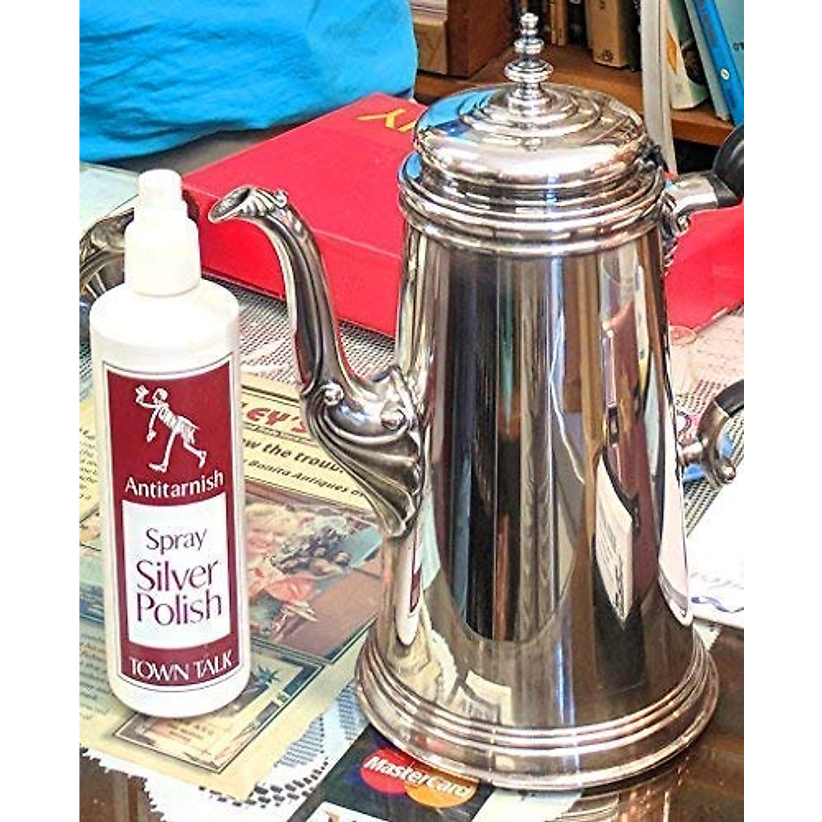 Town Talk Professional Anti-Tarnish Silver Polish (8.5 Oz), Non-Abrasive, Non-Toxic, Safe, Easy to Use Metal Polish for Restoring Shine and Protecting Silver, Silver Jewelry and Flatware.