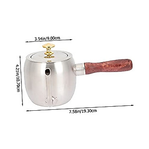 VINTORKY Wooden Handle Coffee Pot Japanese Tea Pots Hand Drip Coffee Pot Coffee Server Thermal Carafe Coffee Maker Coffee Kettle Coffee Makers Espresso Stainless Steel