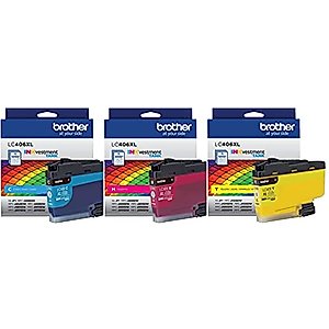 Brother LC406XLCS, LC406XLMS, LC406XLYS 3-Color High Yield Ink Cartridge Set, LC406