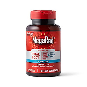 MegaRed Omega-3 Blend Total Body + Refresh 500mg Softgels, (65 Count in a Bottle), Easily Absorbed Krill Oil, to Support Your Heart, Joints, Brain & Eyes