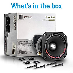 Pyramid 1" Audio Car Tweeter Speaker - Aluminum Die-Cast Frame, 300 Watt Peak, 2k-20kHz Frequency Response, 4 to 8 Ohm, Heavy Duty 30 oz. Magnet Structure - 1 Tweeter - Pyramid TW44, Black, One Size