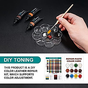 BONCART Vinyl and Leather Repair Kit for Furniture/Sofa/Purse/Car Seat/Couch - Scuffs, Scratches, Restore Any Material, Bonded, Italian, Leather, Genuine Leather