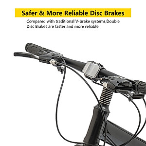 TBVECHI Folding Bike, 21 Speed 26 Inch Folding Mountain Bikes for Women and Men with Double Disc Brakes, High-Carbon Steel Frame, Adjustable Height, Load Capacity 330.69lbs