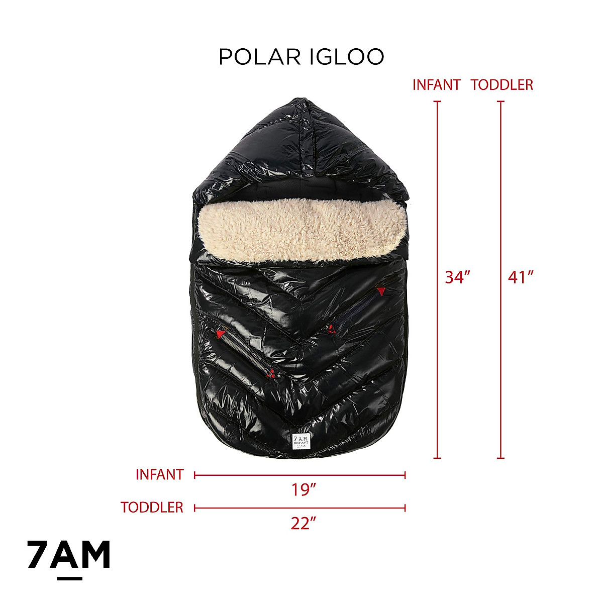 7AM Enfant Carseat & Stroller Footmuff - Weatherproof Polar Igloo Winter Stroller Blanket, Universal Toddler Footmuff for Car Seat & Stroller, Multi-use Baby Bunting Bag | (Oxford Blue, Medium)