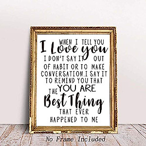 CHDITB Unframed Family Romantic Art Painting Marriage Newlyweds Poster Inspirational Lettering Print,Set of 1（12" x16" ） Canvas Couple Bedroom Wall Art Decor,Great Lovers Gift for Girls