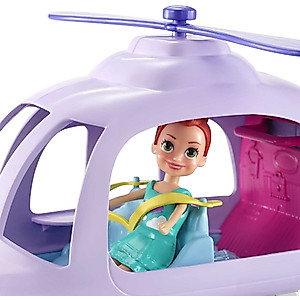 Polly Pocket Playset, Vacation Helicopter with 3-inch Lila Doll & 10+ Accessories, Travel Toy