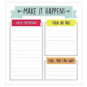 Carson Dellosa Aim High Notepad, 50 Sheet Lined Paper To Do List Notepad, Notes, Lists, Grocery List, and Checklist Organizer, Note Pads for Office Supplies, Classroom Supplies, and College Supplies