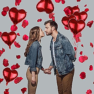Littleloverly Valentines Day Red Heart Balloons I LOVE YOU Foil Balloons Banner Party Decorations - Happy Valentine's Day Balloon Wedding Anniversary Party Decorations