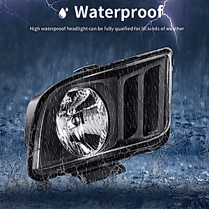 AUTOSAVER88 Headlight Assembly Compatible with 2005-2009 Ford Mustang Black Housing Clear Lens OE Style Headlamps Replacement(Driver and Passenger Side)