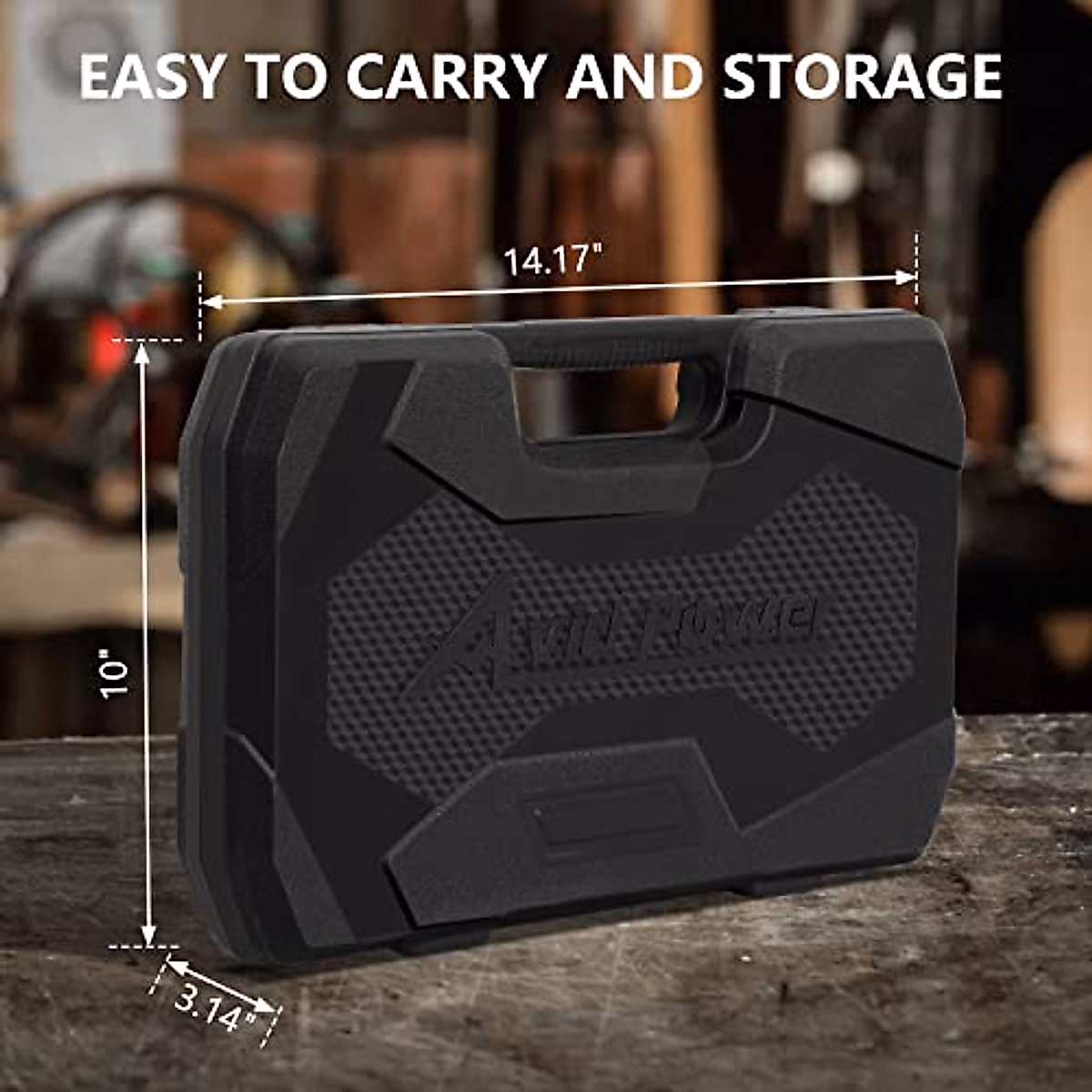 AVID POWER 18pcs 1/2-inch Drive Impact Socket Set, 10-24mm Metric Sizes Sockets and 3'' 5'' 10'' Extension Bar, 6 Point, Cr-V Steel Socket Set