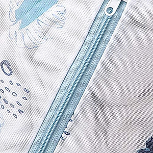 Just E Joy 5pcs/Set Portable Mesh Laundry Bag, Cute Prints Reusable Travel Storage Organizer for Bathroom Washing Machine Underwear Socks