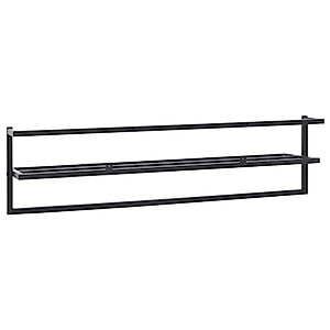 MINERWALL Towel Rack Black 37.4"x9.8"x8.7" Iron,Convenient Shelf Allows for Easy Access to Frequently Used Towels Bathroom Accessories