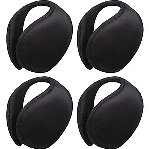Ear Muffs For Winter Ear Warmer Ear Covers Over The Head Ear Muffs for Men Women Outdoor(Black,4 Pieces)