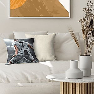 Football Stars Cristiano-Ronaldo-CR7-Throw covers 18x18 inches, Cristiano-Ronaldo-CR7-Pillow Cushion Cases, Modern Decorative Square Pillowcases for Sofa Couch Bedroom Living Room Car (Pack of 1)