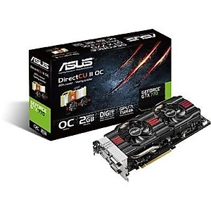 ASUS GTX770-DC2OC-2GD5 GeForce GTX770 2GB GDDR5 256-bit, DVI-I/DVI-D/ HDMI/DP PCI-Express 3.0 SLI ready Graphic Card OC-selected 1110MHz core
