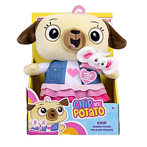 Chip and Potato ZERONIC Jumbo Plush Toy, Official Licensed Stuffed Animal 12 Inch Chip with Her 4 Inch Removable Potato Pal!