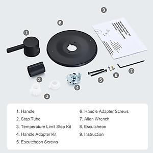 Shower and Tub Trim Kit, Compatible with Moen Posi-Temp Valve, Matte Black