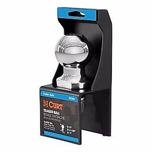 CURT 40066 Chrome Trailer Hitch Ball, 6,000 lbs, 2-Inch Diameter, 1 x 2-1/8-Inch Shank