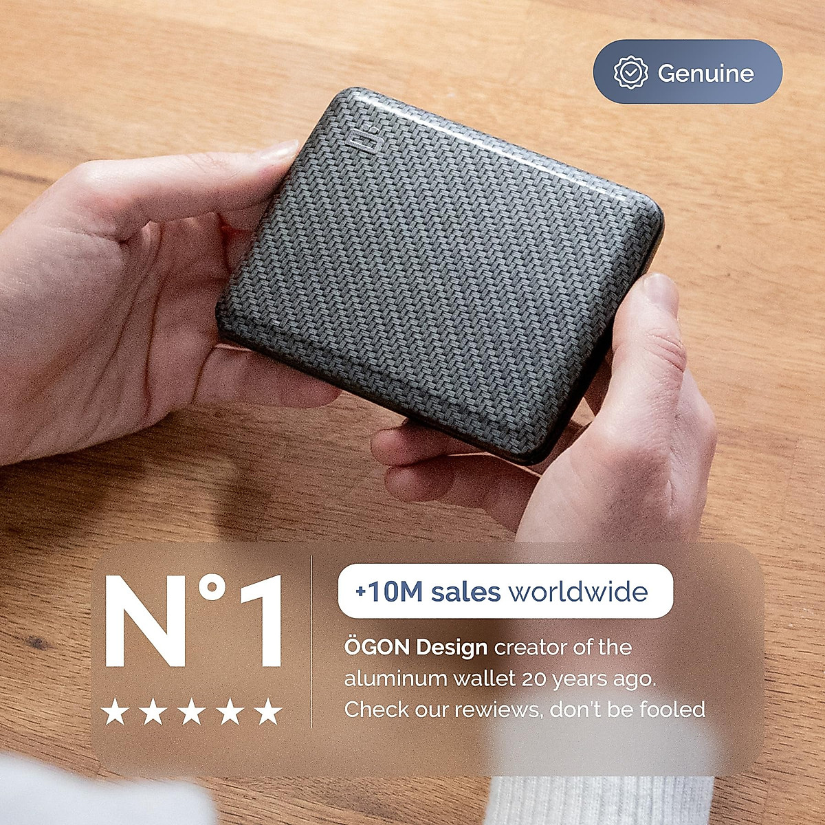 ÖGON -DESIGNS- Aluminum wallet, Large capacity with metal lock, RFID Protection against fraud and demagnetization, Smart Case OSLO Large model