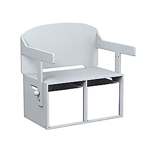 Delta Children MySize Kids Convertible Activity Bench - Greenguard Gold Certified, Grey