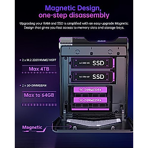 ACEMAGICIAN Mini PC Gaming, AMD Ryzen 7 5700U 32GB DDR4 512GB M.2 SSD 11 Pro Zen 3 Ryzen Mini PC RGB Lights AMR5 Mini Computer 4K UHD, Type-C, WiFi6/BT5.2, Auto Power On