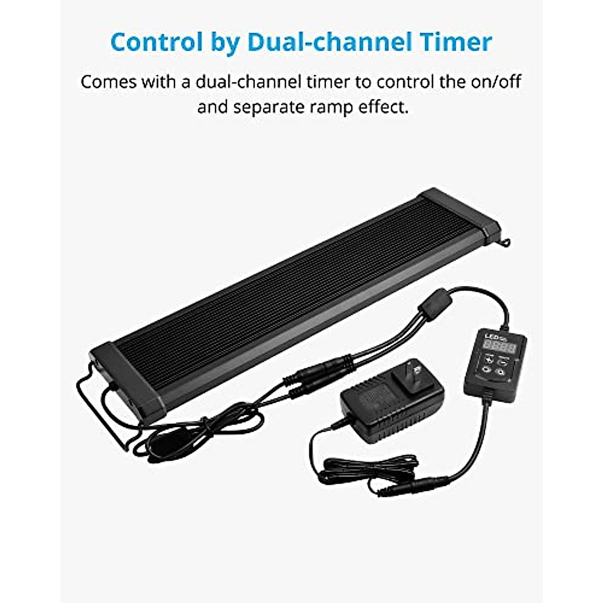 NICREW ClassicLED Marine Aquarium Light, LED Light with Dual-Channel Timer for Saltwater Fish and Reef Tanks, 18 to 24-Inch, 20-Watt