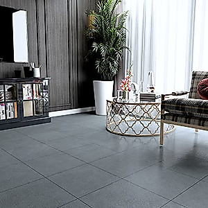 VEELIKE 12''x12'' Peel and Stick Floor Tile Grey Concrete Vinyl Floor Tile 24 Pack Stick on Tile Flooring Waterproof Self Adhesive Removable Grey Vinyl Floor Tile Sticker for Bathroom Bedroom Kitchen