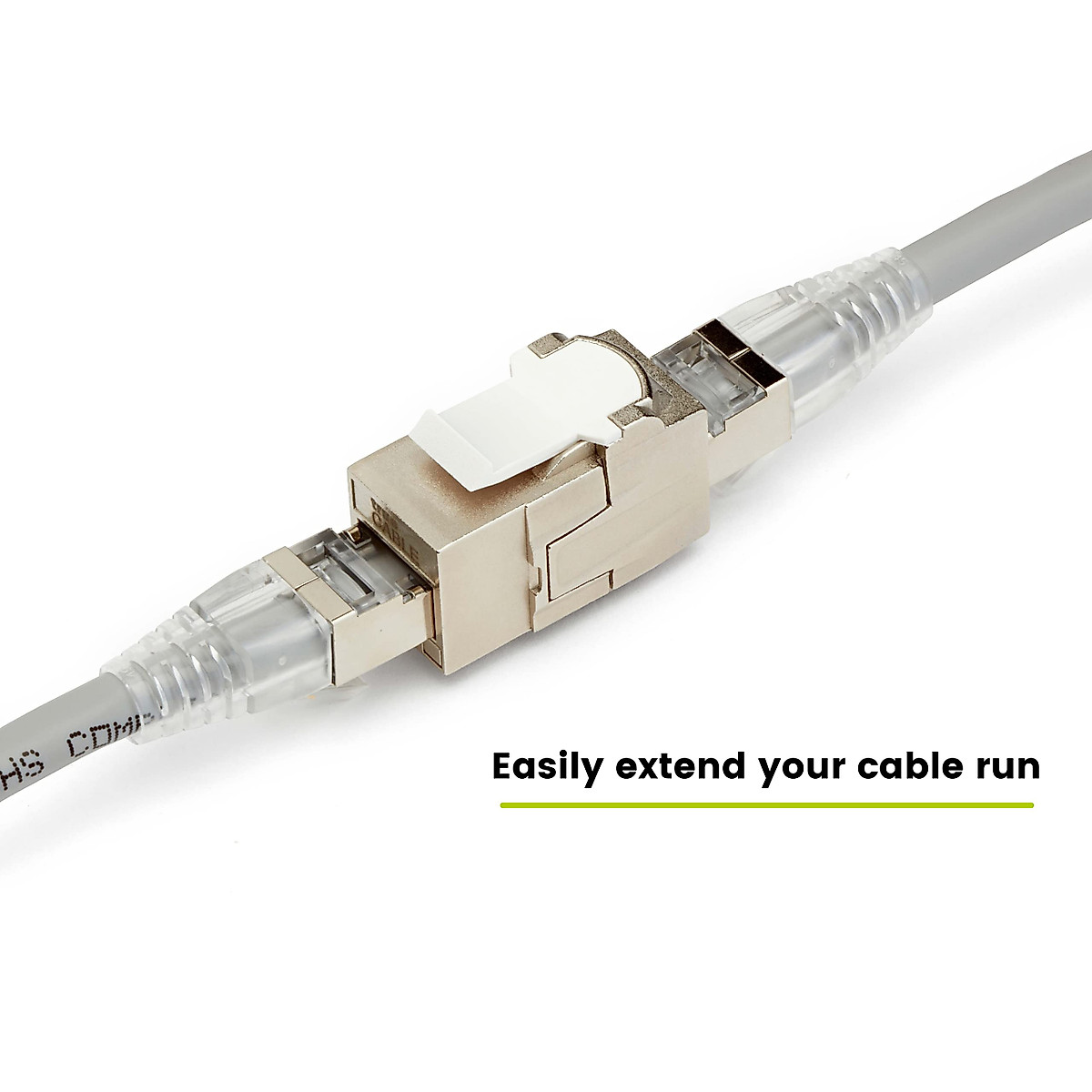 trueCABLE Shielded Cat6 Keystone Jack Coupler, PoE++ (4PPoE), UL Listed, ETL Verified, ANSI/TIA 568-2.D Cat 6 Performance Compliant, Female to Female RJ45 Couplers, 12 Pack