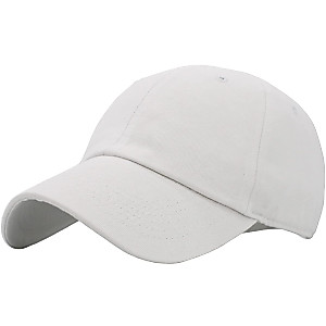 KBETHOS White Classic Adjustable Dad Hat - 100% Cotton Unisex Baseball Cap for Casual Wear