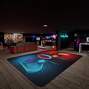 Tveinard Teens Boy Game Rug Gamepad Living Room Carpet Gamer Bedroom Controller Player Home Decor Non-Slip Gaming Carpet 39''*59''