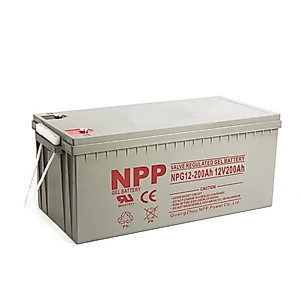 NPP NPG12-200Ah(T16, 1Pcs) 12V 200Ah 4D Rechargeable Gel Deep Cycle Battery, 1200+ Cycles Battery, Safe Charger for Most Home Appliances, RV, Camping, Cabin, Marine Trolling Motor and Off-Grid System