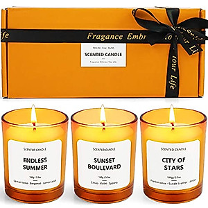 Scented Candles Set City of Stars, Endless Summer, Sunset Boulevard/Jar Candle Rose of Desert