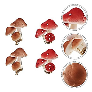 Angoily Outdoor Decor 4pcs Miniature Mushroom Figurines Foam Mushroom Sculptures Miniatures Bonsai Figures for DIY Craft Micro Landscape Decoration 8cm Car Decor