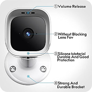 Blink Mini Camera Wall Mount Bracket with Protective Case，Weather Proof 360 Degree Protective Adjustable Indoor/Outdoor Small Mount Accessories(1 Pack White，Camera not Included)