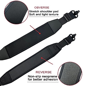 VVAAGG Two-Point QD Rifle Sling with 2-Pcs QD Sling Swivels, Durable Non-Slip 2.5" Extra Wide Design Padded Sling Quick Adjustable Length Rifle Strap