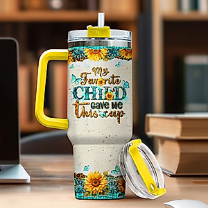 99OWL Modern Day Handle Cups Be Butterfly Mommy To Funny Simple Cup Women Mothers Print For, Mom Gifts, Tumbler 40 Oz With Handle Lid And Straw, Mom Gemstone Sunflower Leopard