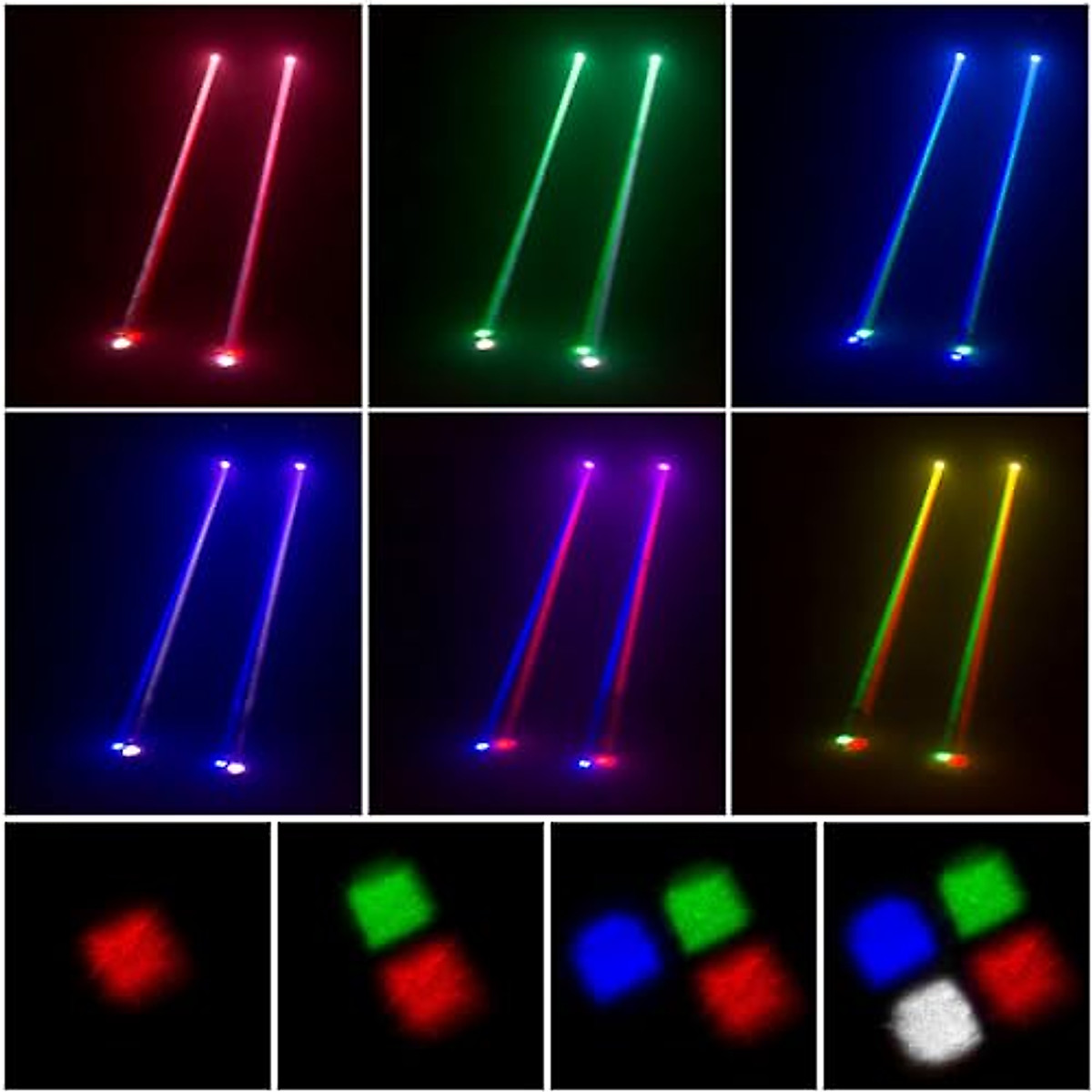 DJ Lights Moving Head U`King Mini LED Moving Head Light RGBW Stage Lighting Beam Spot Lights by DMX 512 Sound Activated Control for Wedding Disco Party Indoor (Set of 2)