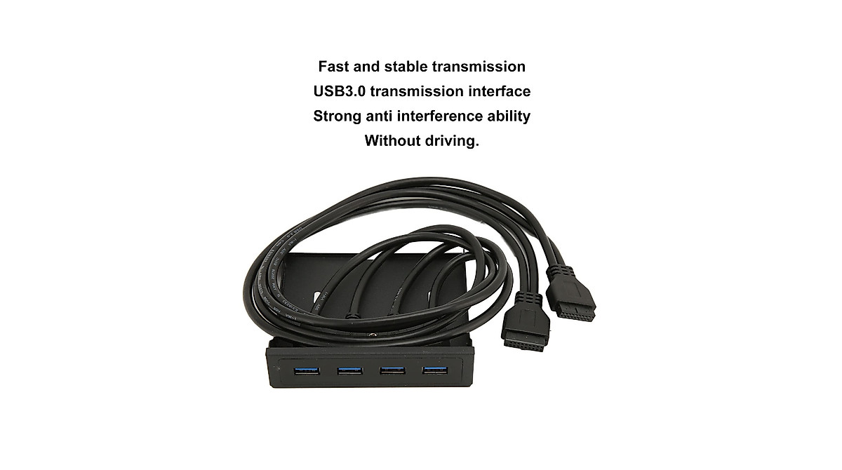 Dilwe Front Panel USB 3.0 Hub 4 Ports for PC - High Speed Data Transfer